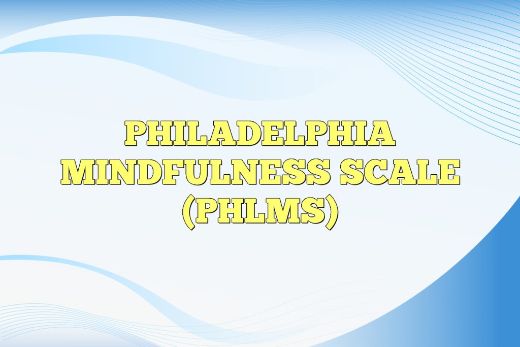 Philadelphia Mindfulness Scale (PHLMS)