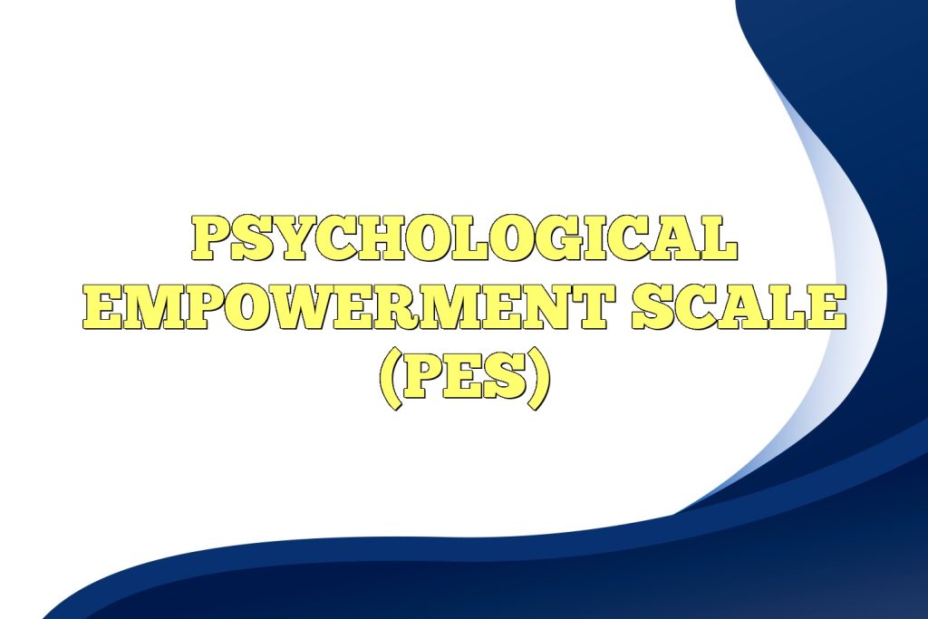 Psychological Empowerment Scale (PES)