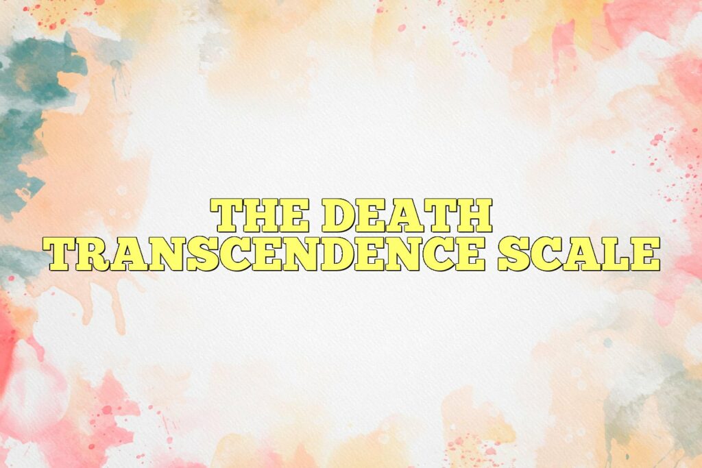 THE DEATH TRANSCENDENCE SCALE