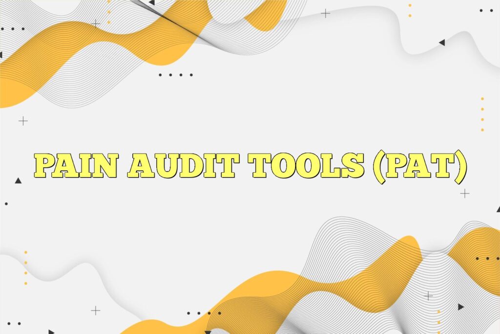 Pain Audit Tools (PAT)