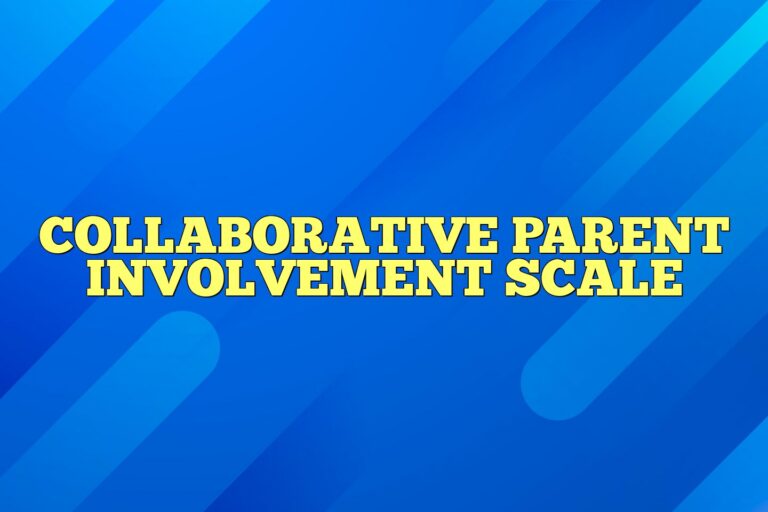 Collaborative Parent Involvement Scale