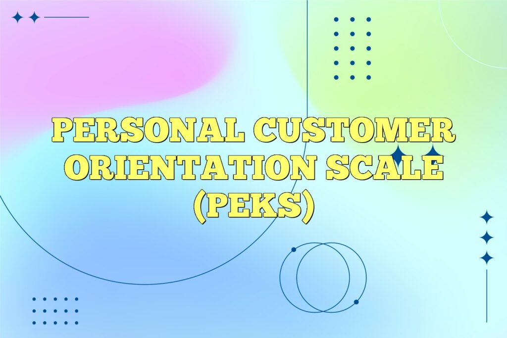 Personal Customer Orientation Scale (PeKS)