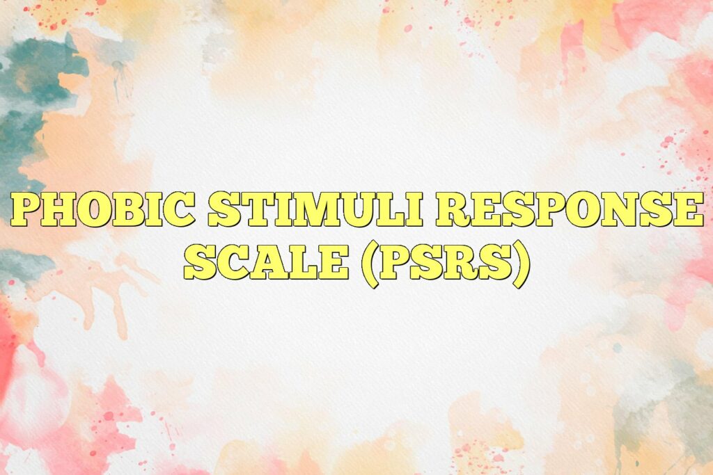 FEAR | PSYCHOLOGICAL SCALES