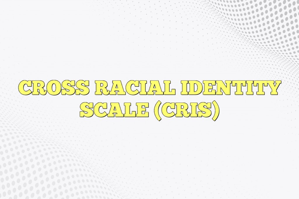 Cross Racial Identity Scale (CRIS)