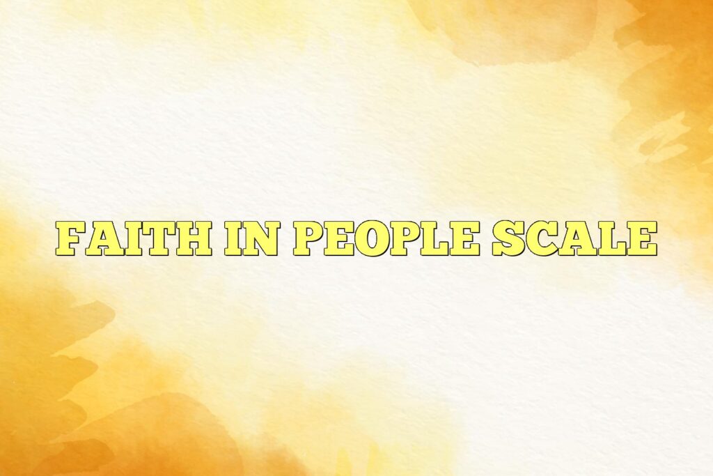Faith In People Scale