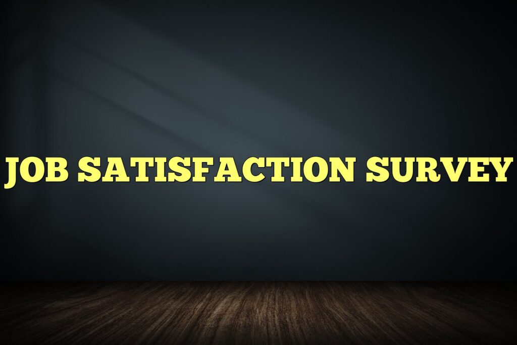 Job Satisfaction Survey