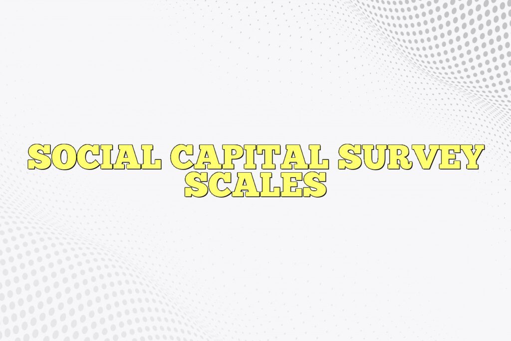 Social Capital Survey Scales