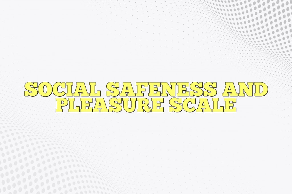SOCIAL SAFENESS AND PLEASURE SCALE
