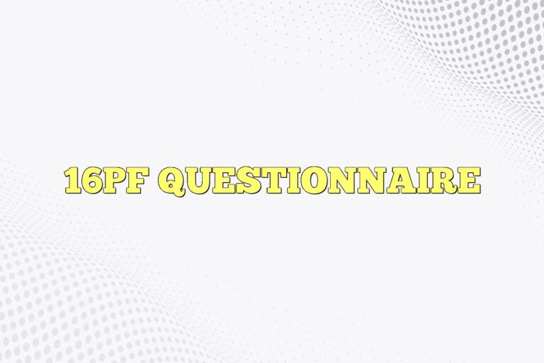 16PF Questionnaire