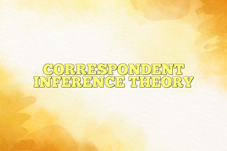 Correspondent Inference Theory
