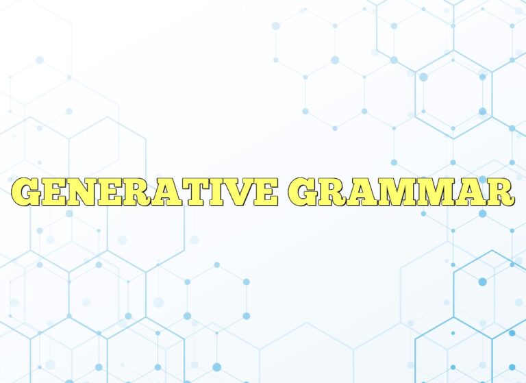 Generative Grammar
