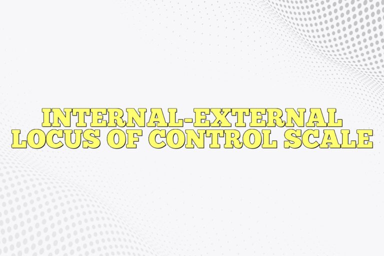 Internal-External Locus Of Control Scale