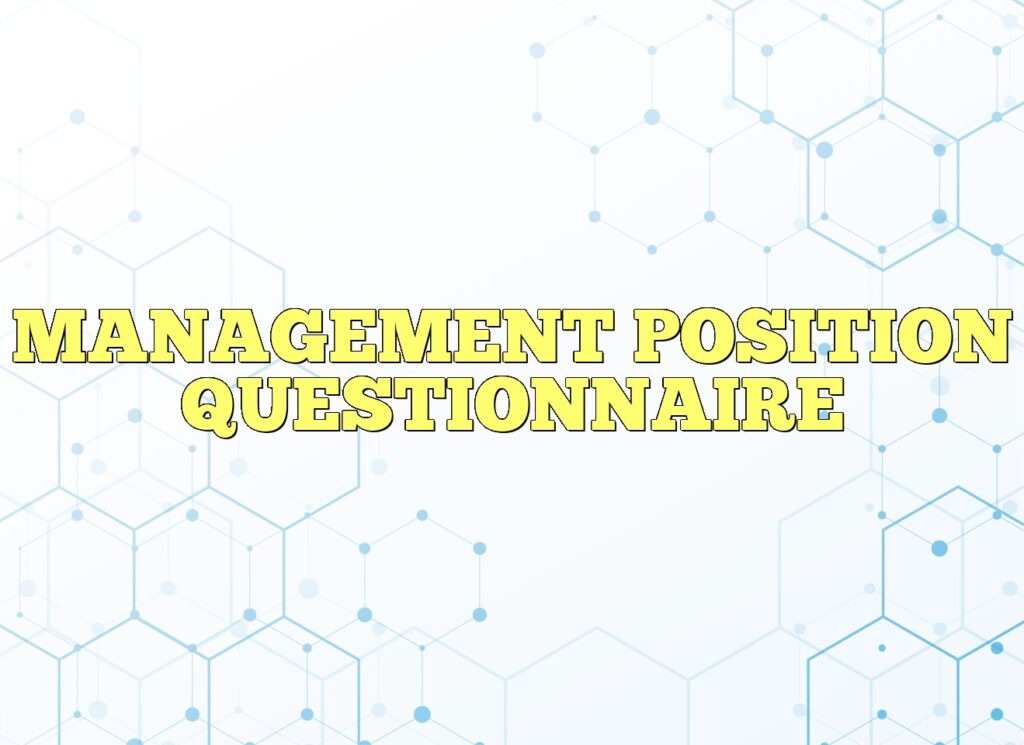 Management Position Questionnaire