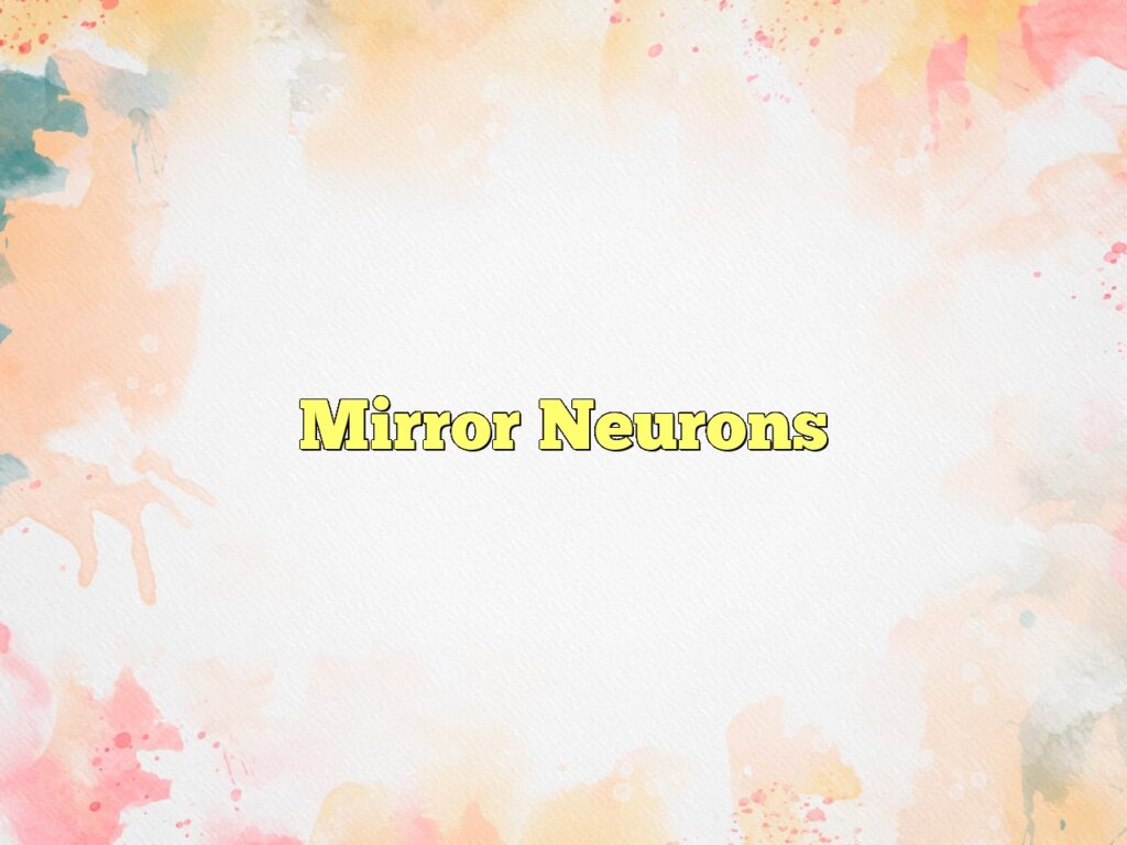Mirror Neurons Definition & Meaning