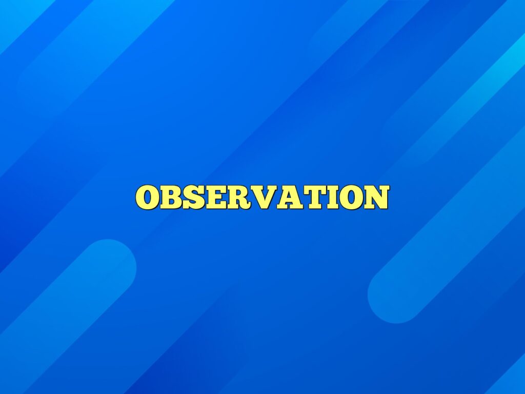 OBSERVATION Definition & Meaning