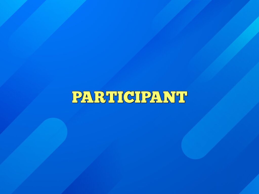 PARTICIPANT Definition & Meaning