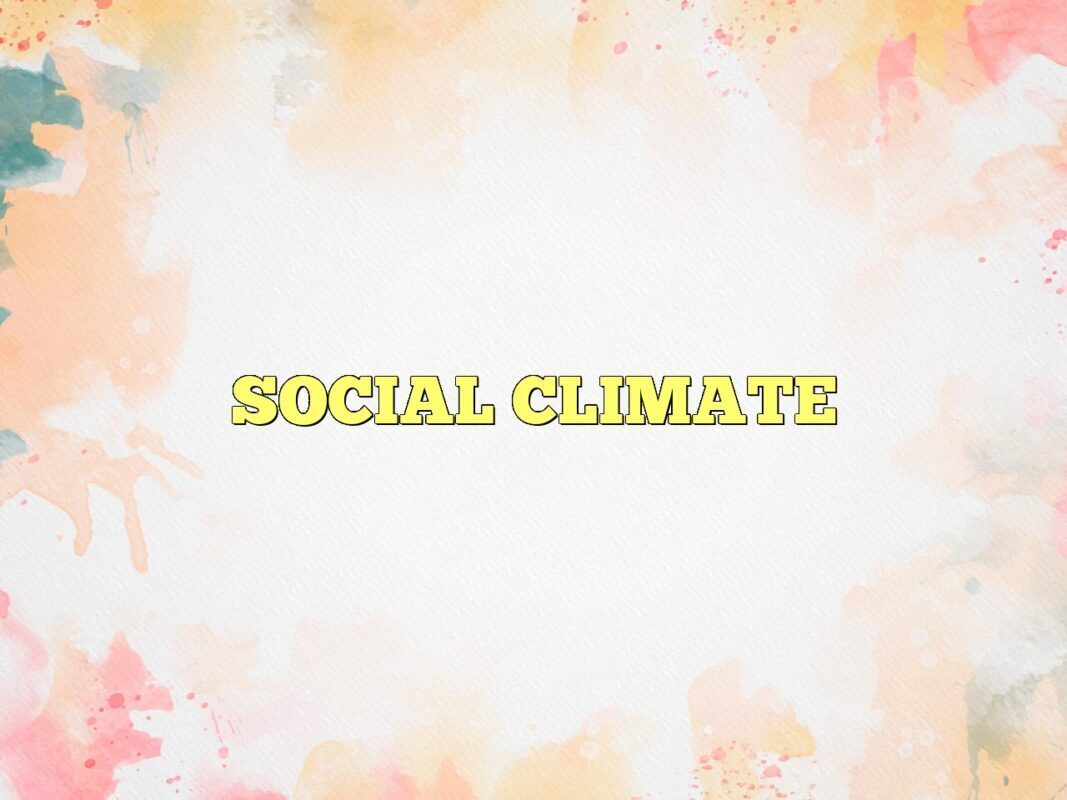 SOCIAL CLIMATE Definition & Meaning