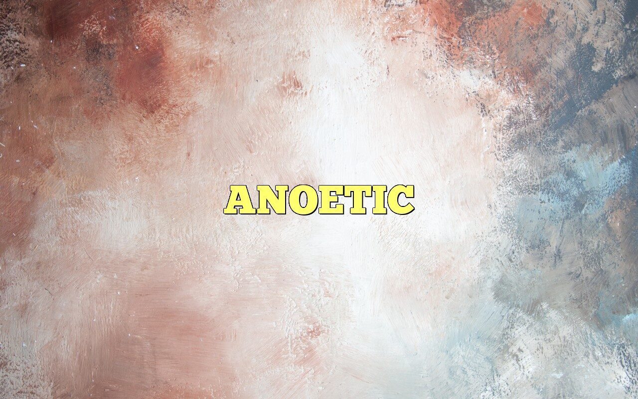 ANOETIC Definition & Meaning