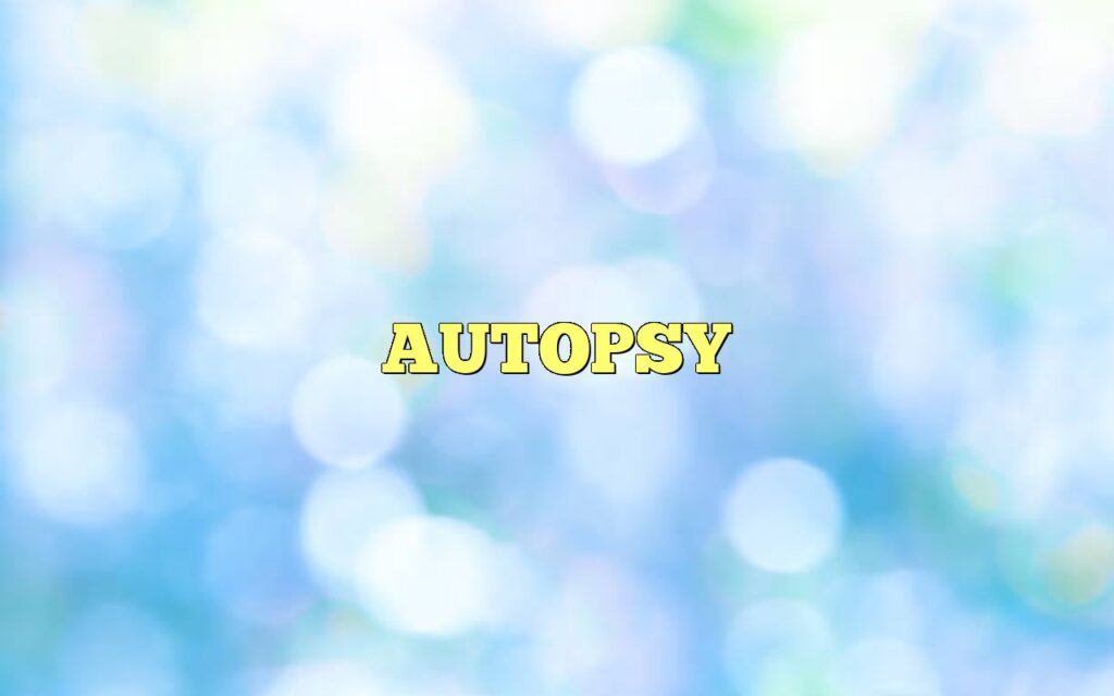 AUTOPSY Definition & Meaning