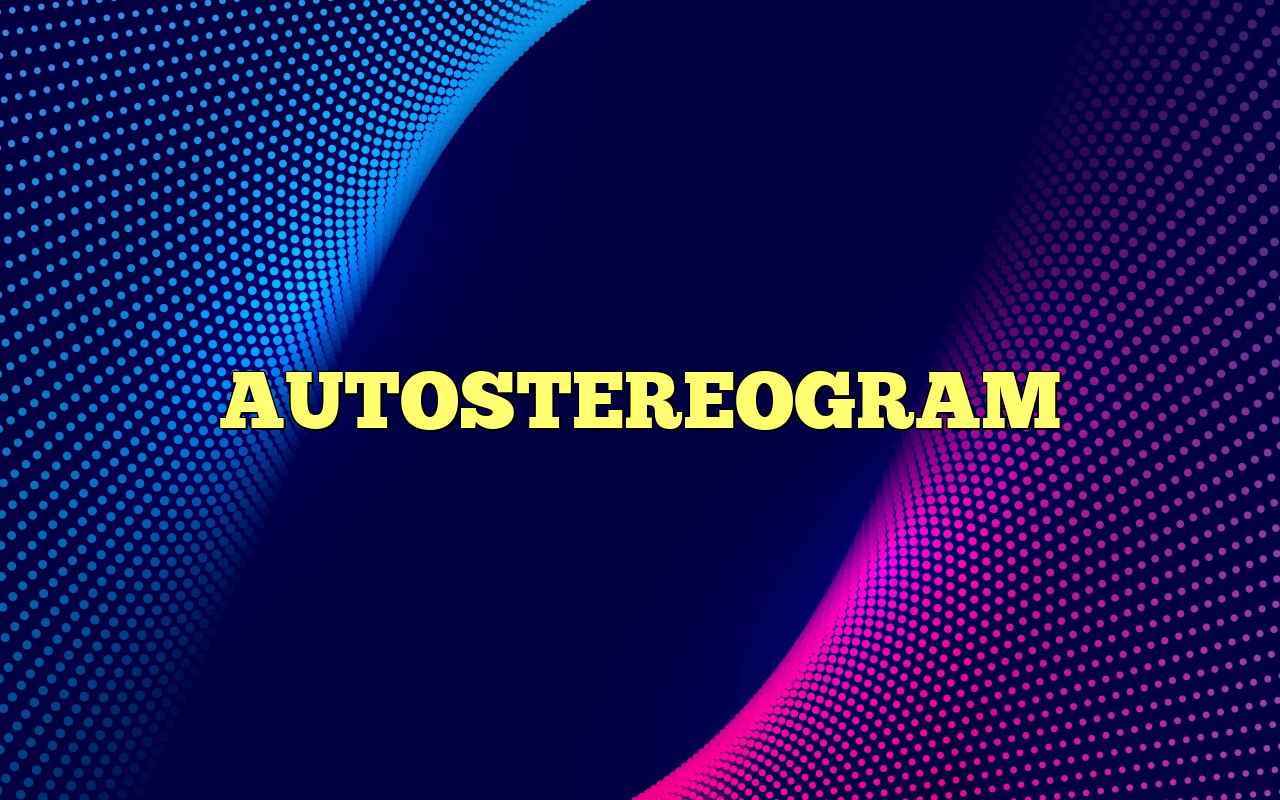 AUTOSTEREOGRAM Definition & Meaning