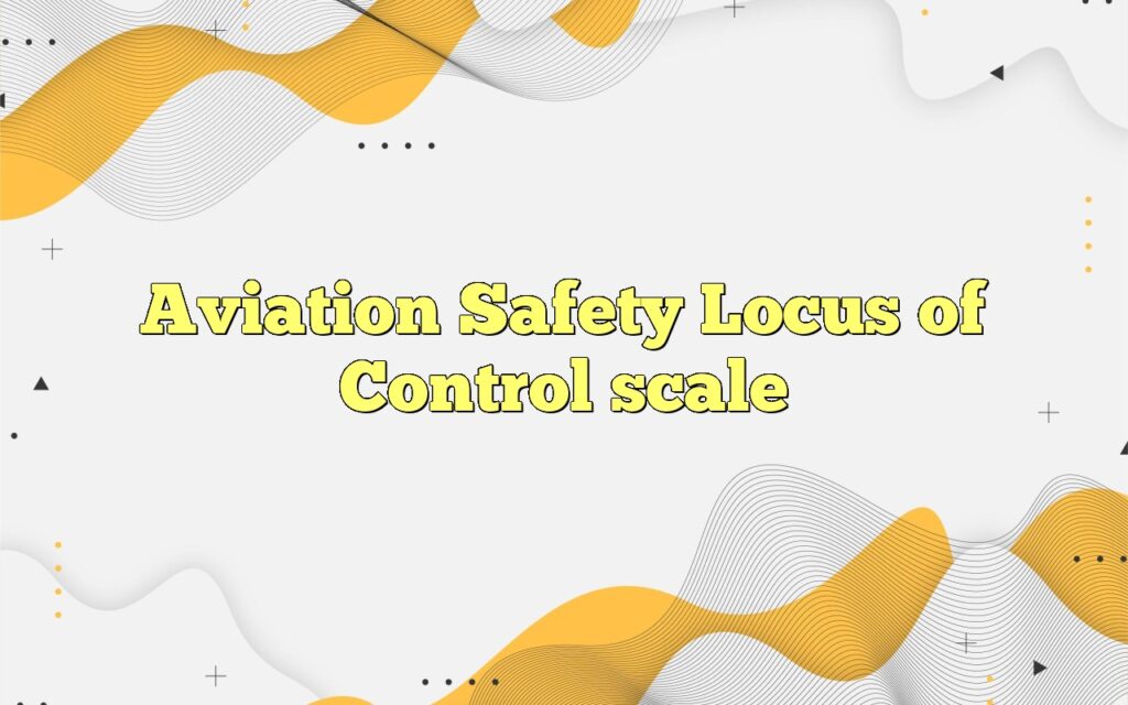 Locus Of Control | PSYCHOLOGICAL SCALES