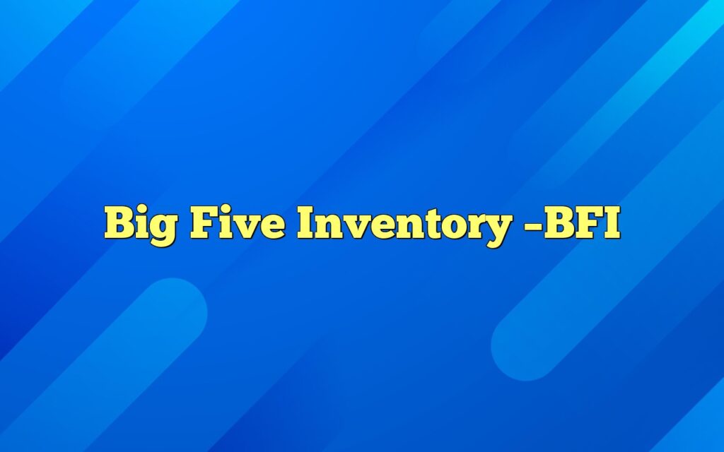 Personality | PSYCHOLOGICAL SCALES