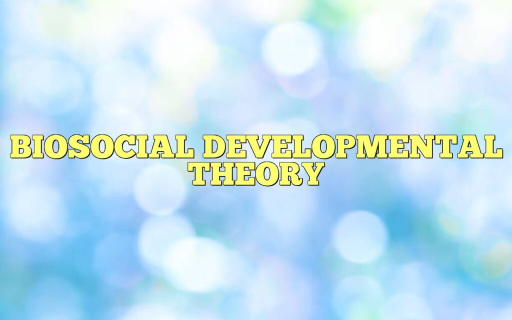 BIOSOCIAL DEVELOPMENTAL THEORY Definition & Meaning