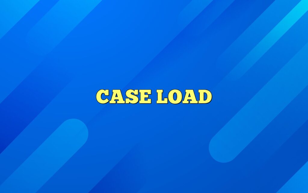 CASE LOAD Definition & Meaning