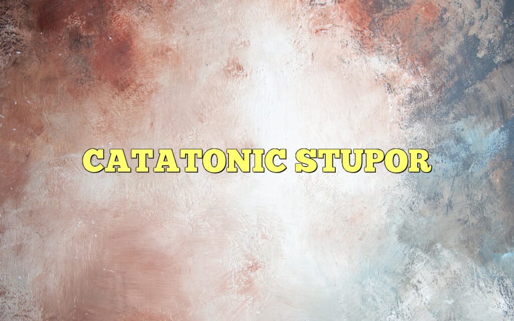 CATATONIC STUPOR Definition & Meaning