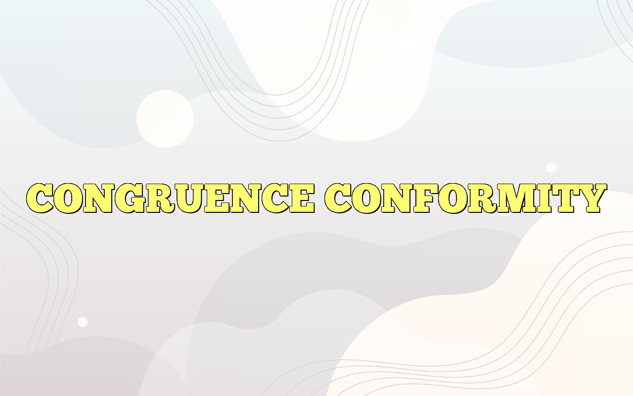 CONGRUENCE CONFORMITY Definition & Meaning