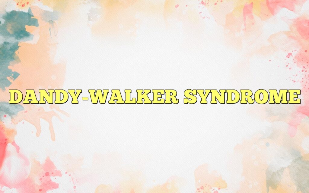 DANDY-WALKER SYNDROME Definition & Meaning
