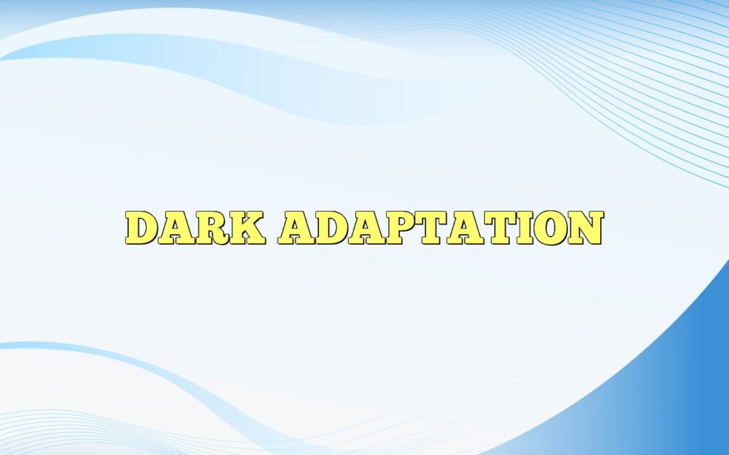 DARK ADAPTATION Definition & Meaning