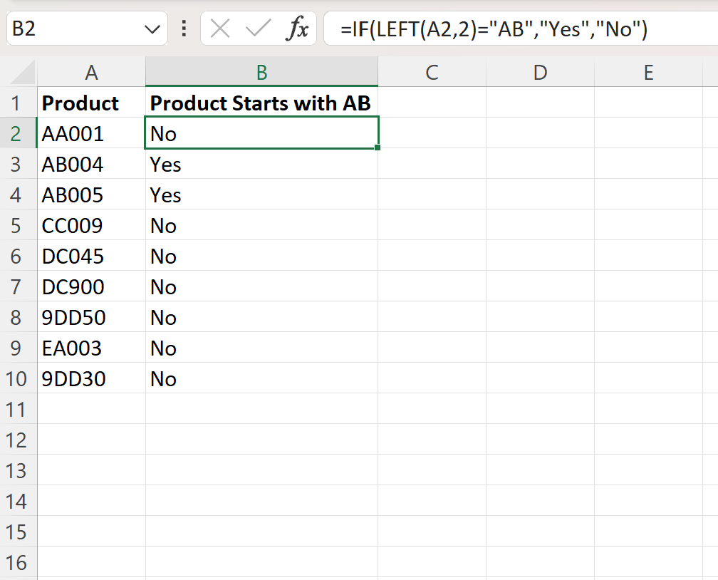 How To Check If A Cell Begins With Specific Characters In Excel