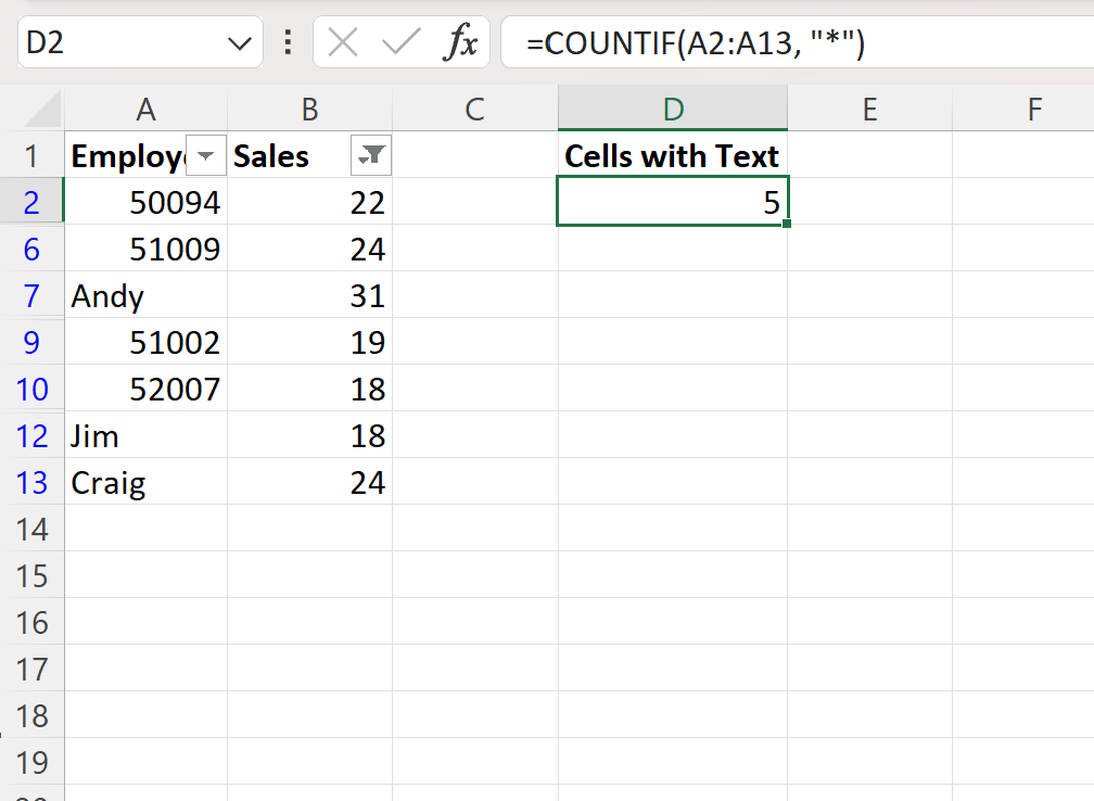 how-do-i-count-filtered-cells-with-text-in-excel