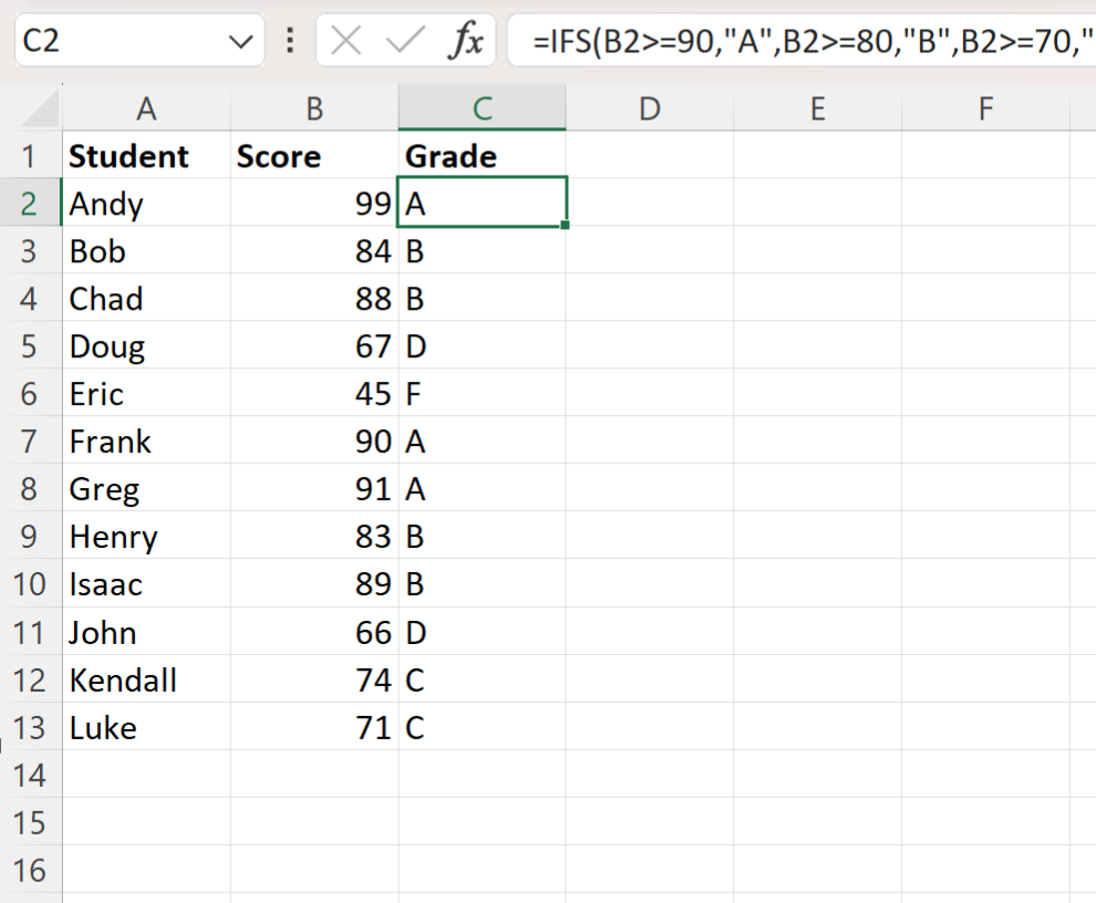 Calculate Letter Grade In Excel With Examples 