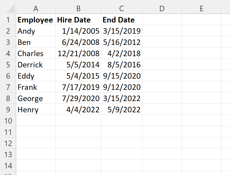 Excel Calculate Years Of Service From Hire Date