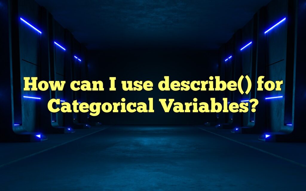 How Can I Use Describe() For Categorical Variables?