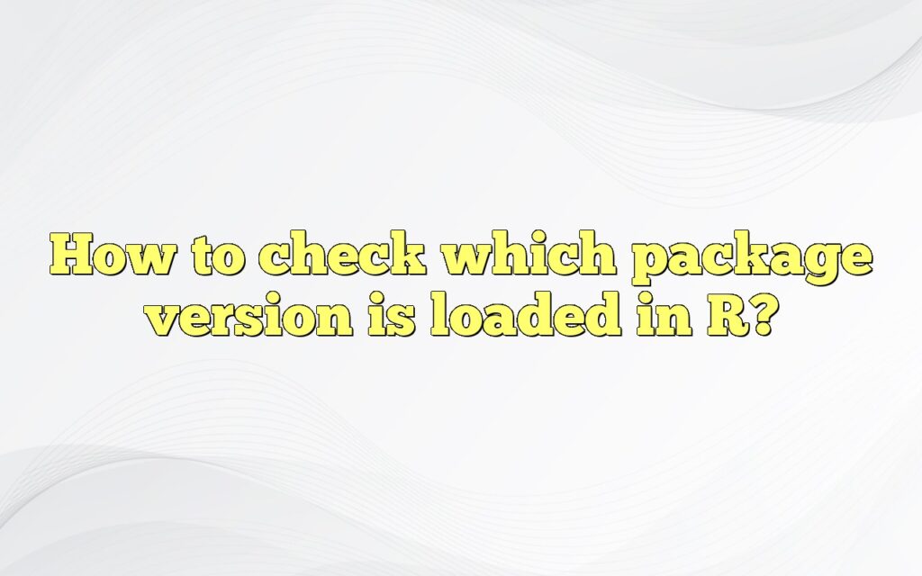 How To Check Which Package Version Is Loaded In R?