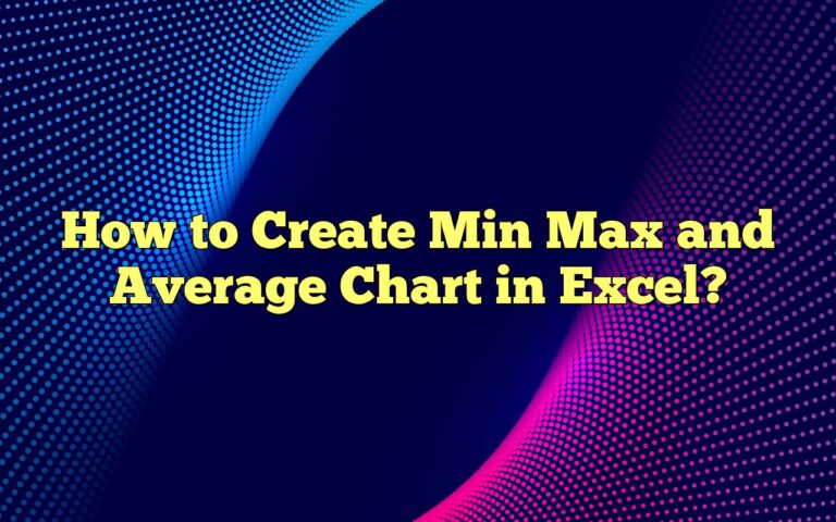 How To Create Min Max And Average Chart In Excel?