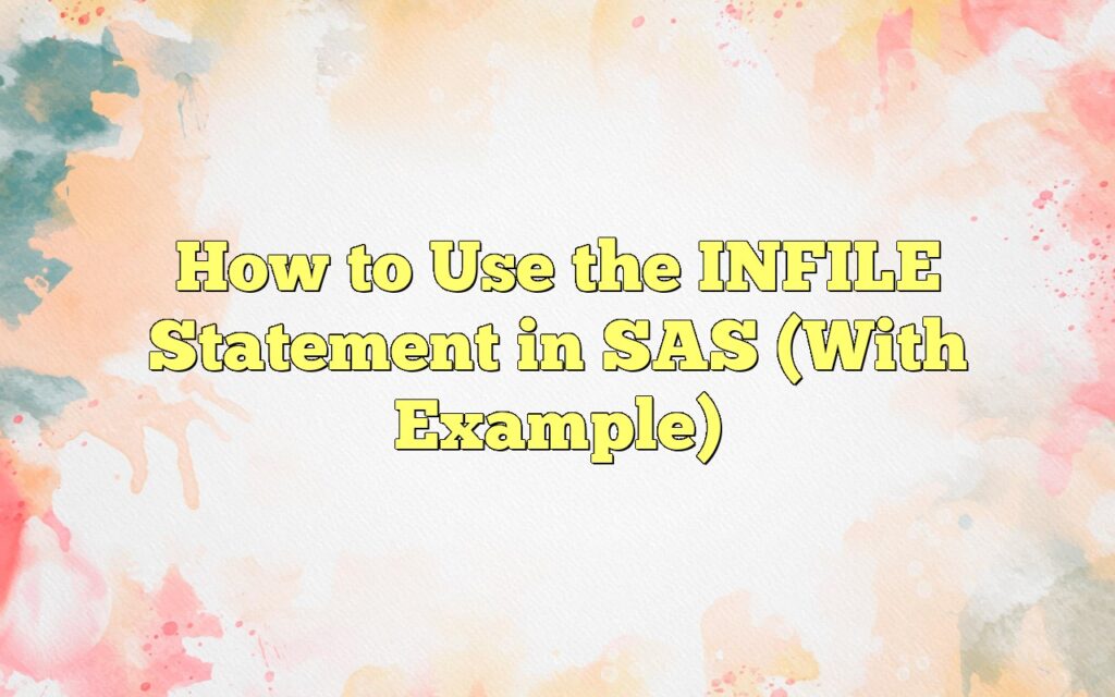 How To Use The INFILE Statement In SAS (With Example)