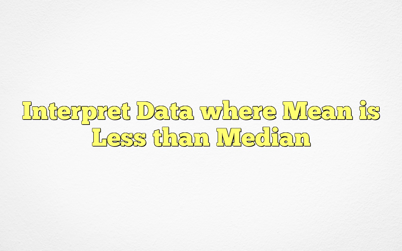 Interpret Data Where Mean Is Less Than Median