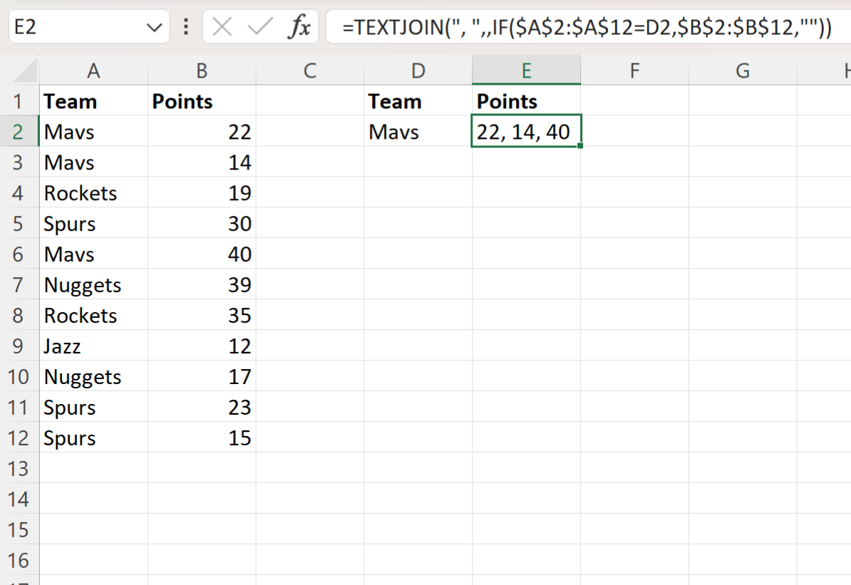Excel Use VLOOKUP To Return Multiple Values In One Cell