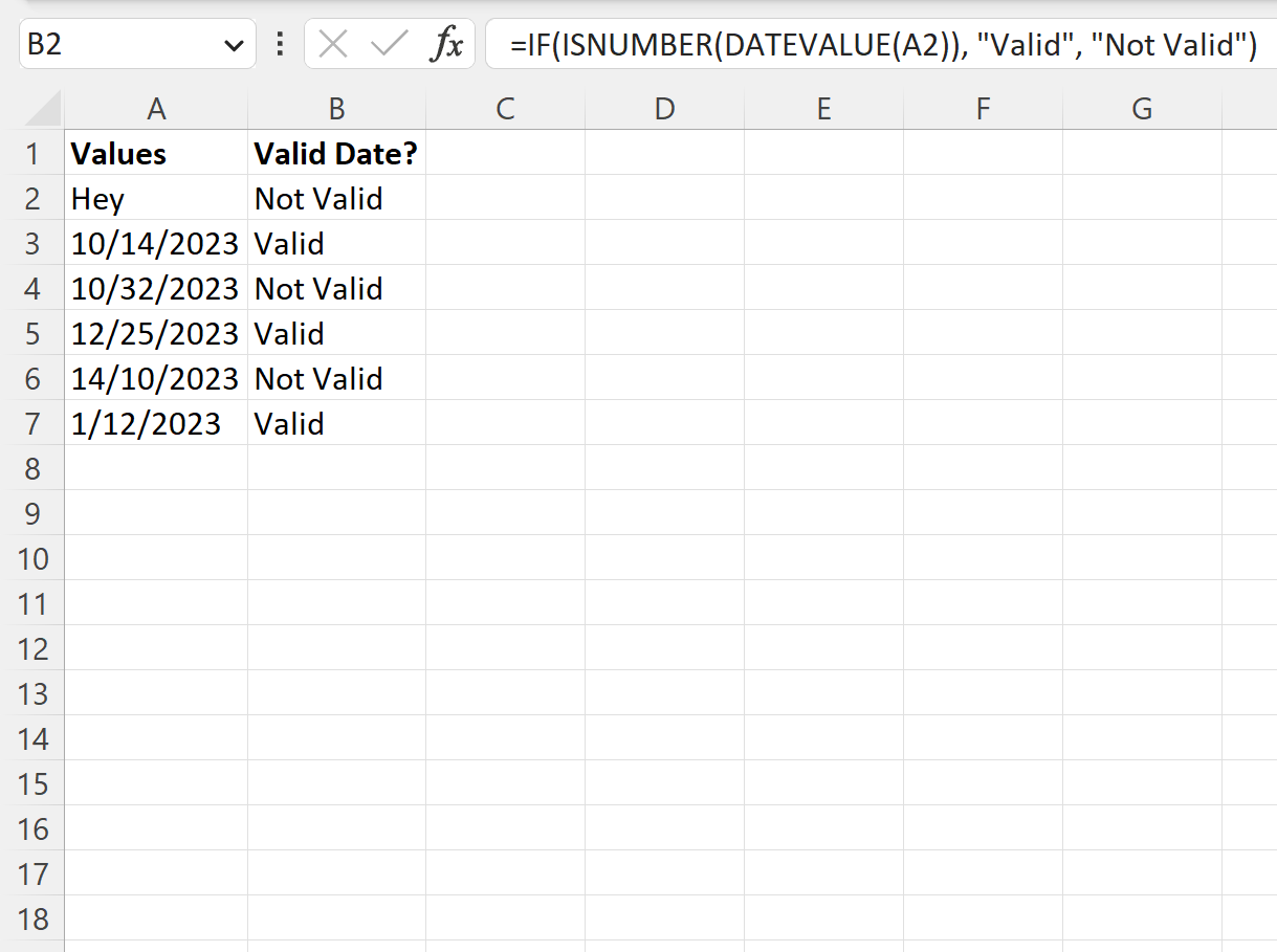 How To Check If Cell In Excel Contains Date Value 