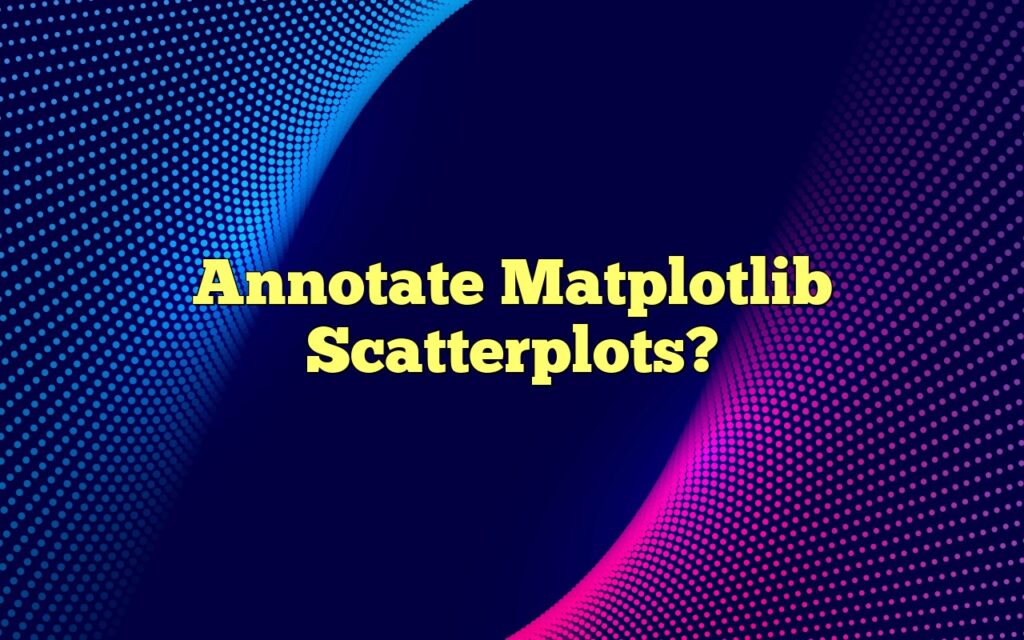 Annotate Matplotlib Scatterplots?