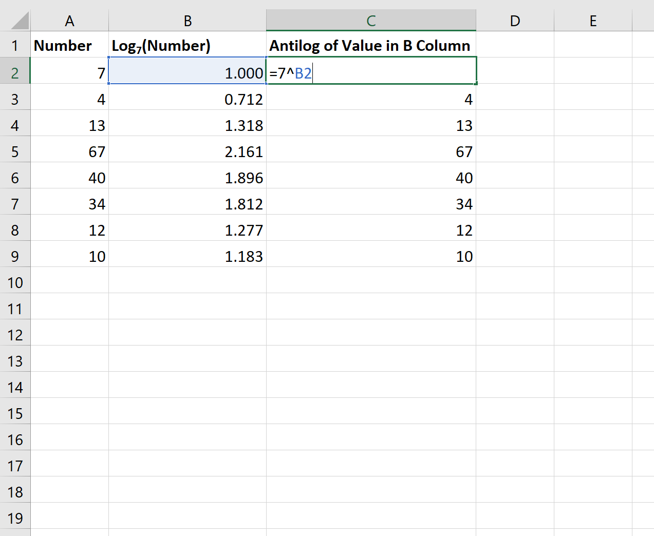 How To Easily Calculate Antilog Values In Excel