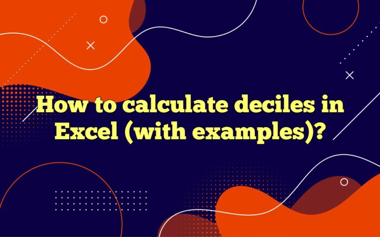 How To Calculate Deciles In Excel With Examples