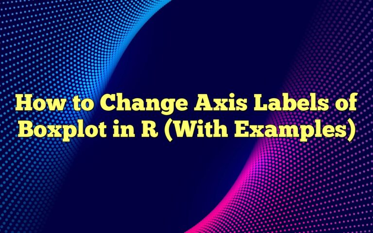 How To Change Axis Labels Of Boxplot In R (With Examples)