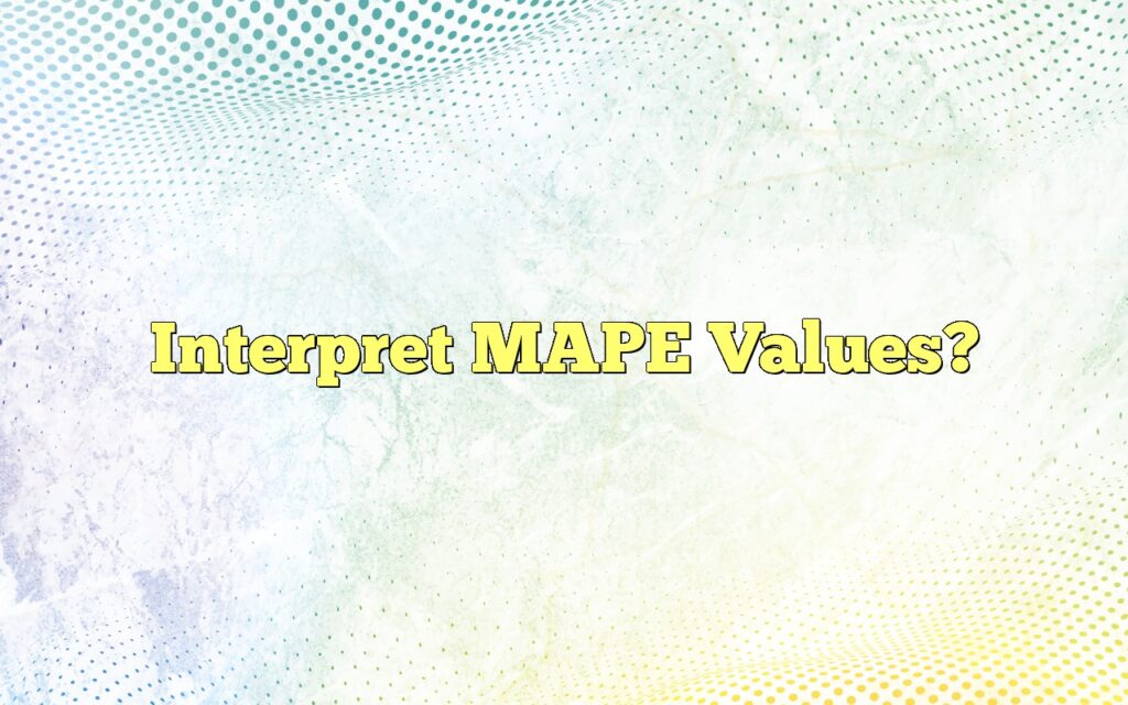 Interpret MAPE Values?