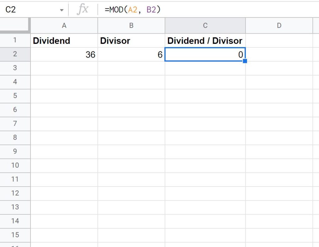 How To Calculate Remainders In Google Sheets Using The MOD Function