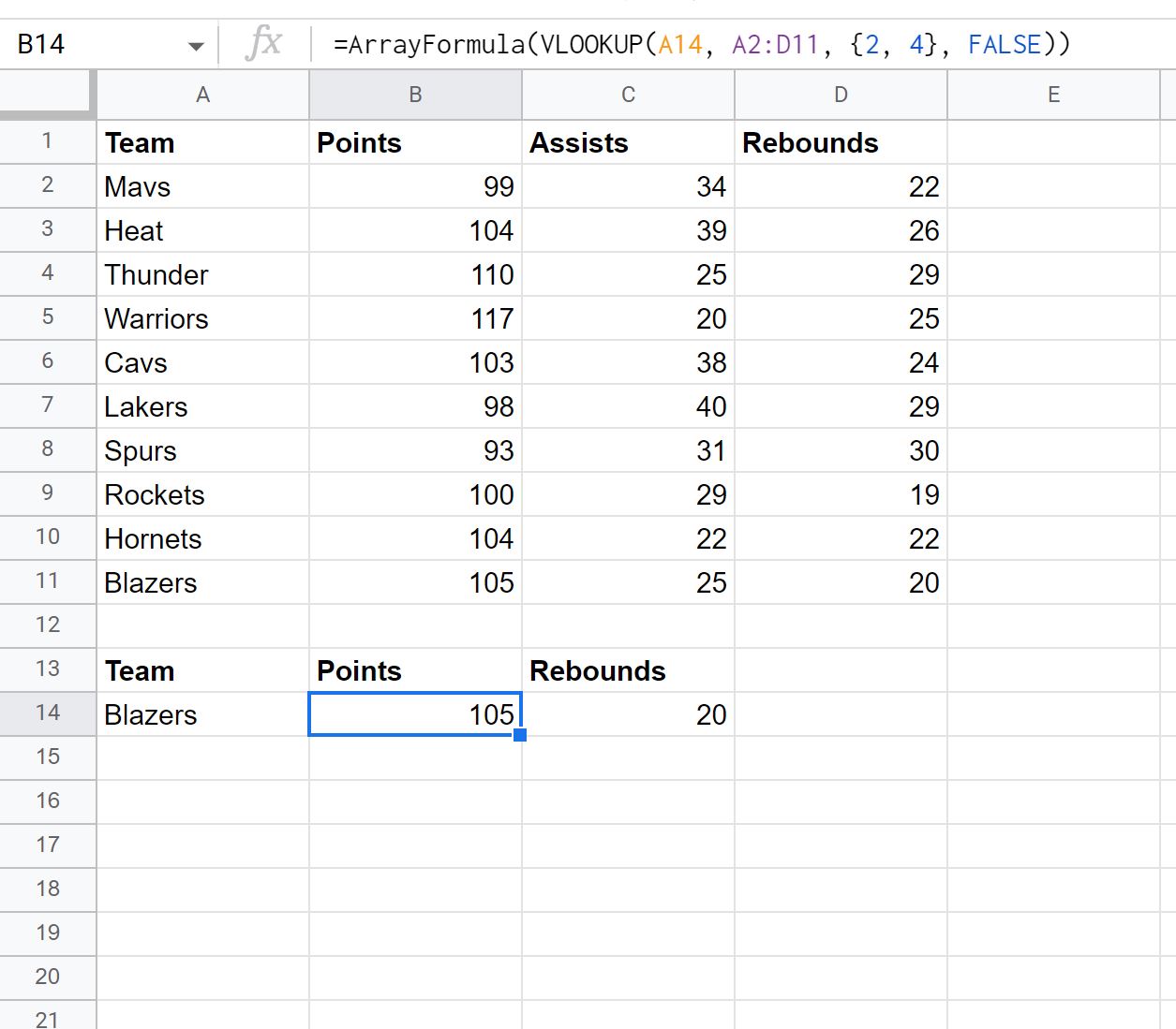 Can I Use VLOOKUP To Return Multiple Columns In Google Sheets 